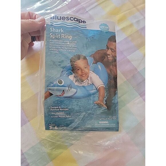 Swim | Bluescape Blue Shark Split Inflatable Swim Ring Pool Float For ...